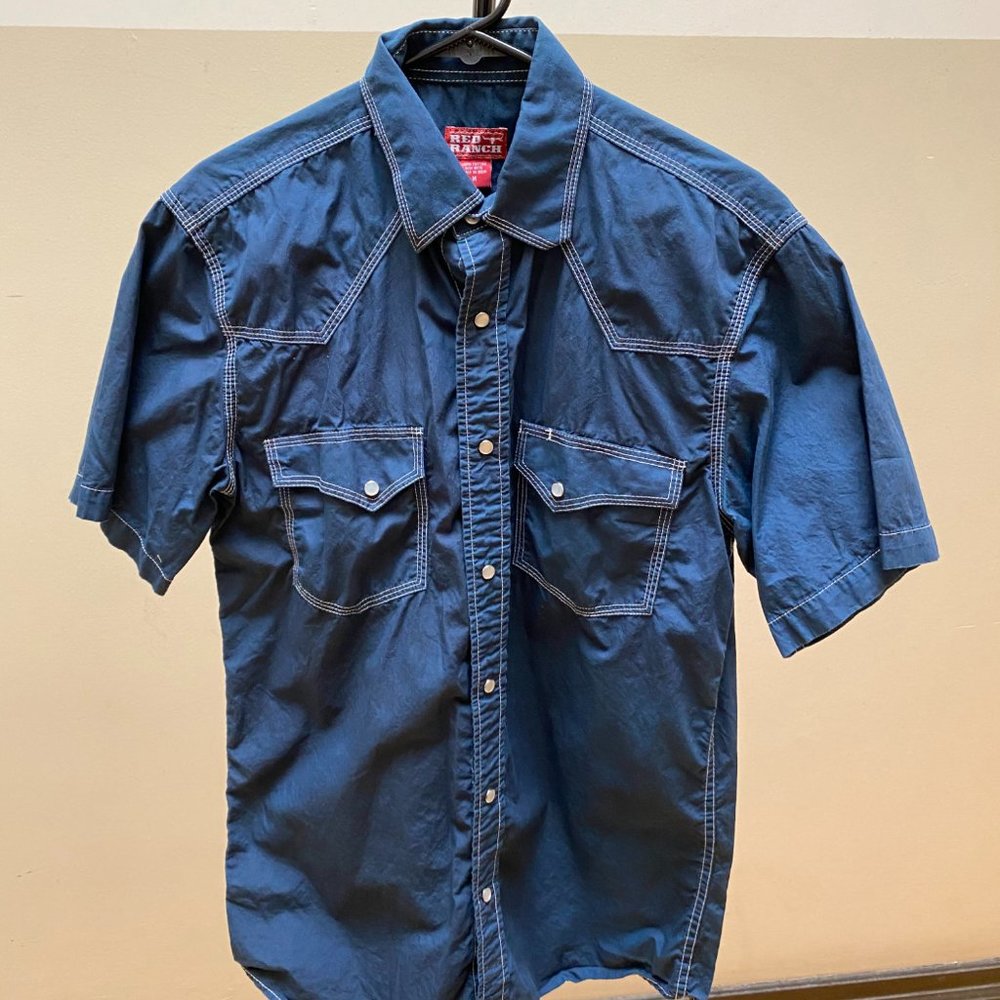 Red Ranch Short Sleeve Western Shirt - Gem